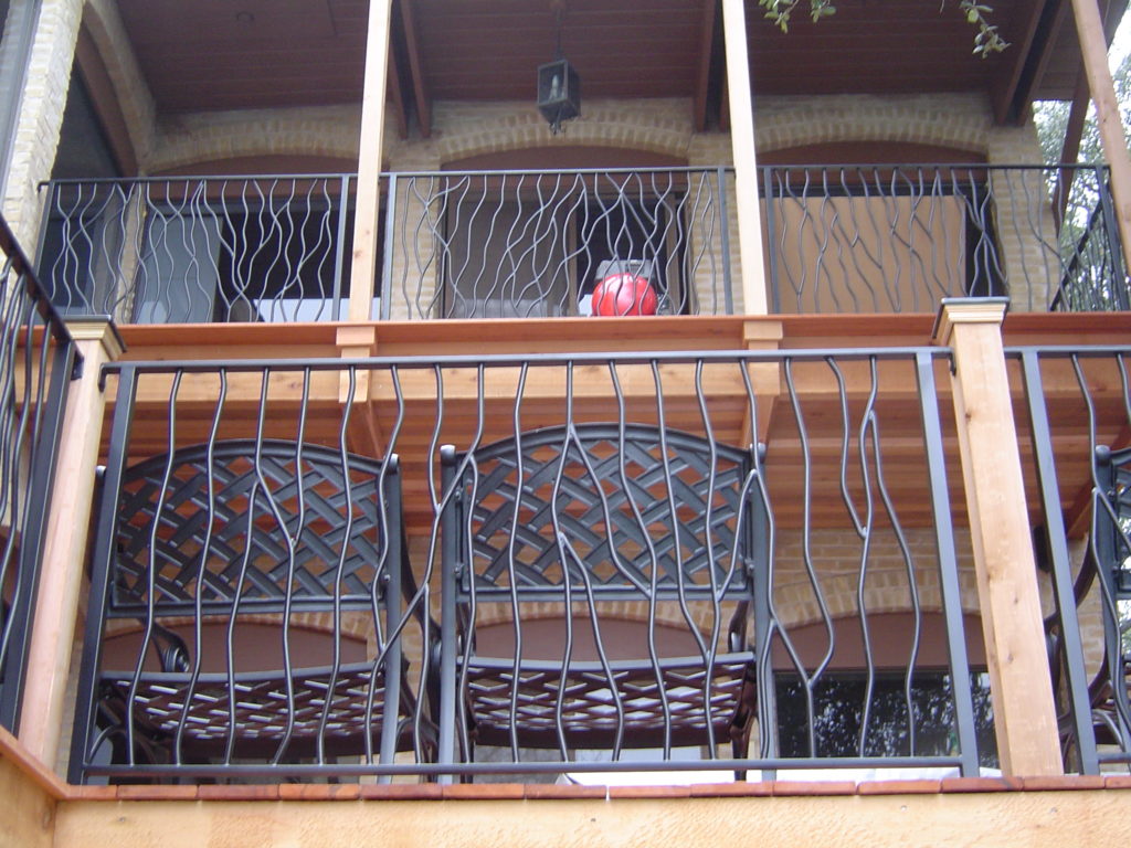 Wood Deck & Custom Iron Railing - Viking Fence